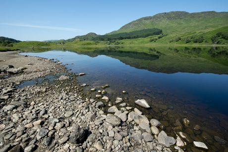 Shore Hills Reflected Freshwater Loch Loch Editorial Stock Photo ...