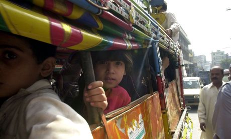 Children Peer Out Passing Mini Bus Editorial Stock Photo - Stock Image ...
