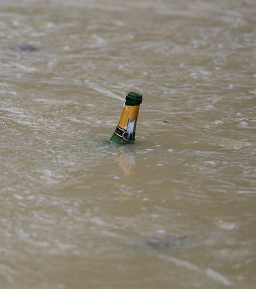 Floating Champagne Bottle Floodwater Editorial Stock Photo - Stock ...