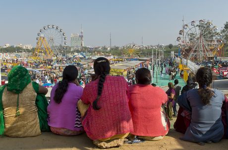 Indian Women Watching Fun Fair Editorial Stock Photo - Stock Image ...