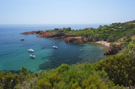 Calanque Bay Boats Cap Roux Esterel Editorial Stock Photo - Stock Image ...