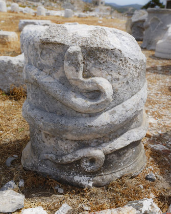 Column Snake Relief Ancient City Knidos Editorial Stock Photo - Stock ...