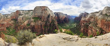 Panoramic Lookout Angel Landing Into Zion Editorial Stock Photo - Stock ...