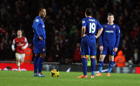 Despair Cardiff Players After Arsenals 2nd Editorial Stock Photo ...