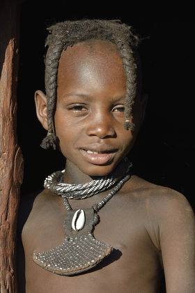 Himba Girl Door Her Hut Portrait Editorial Stock Photo - Stock Image ...