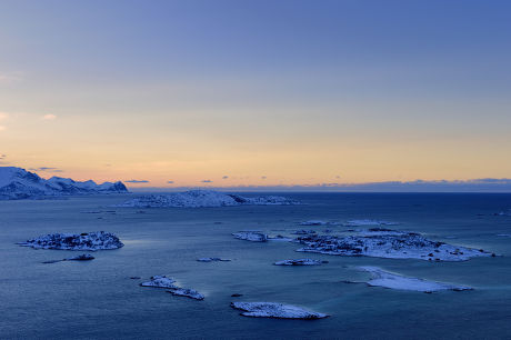 Fjord Islands During Blue Hour Editorial Stock Photo - Stock Image ...