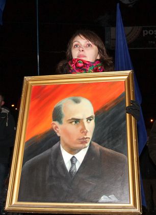 Marcher Painting Stepan Bandera Editorial Stock Photo - Stock Image ...
