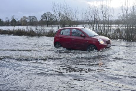 Car Tries Drive Through Flood Water Editorial Stock Photo - Stock Image ...