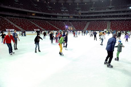 Ice Rink opening at the National Stadium, Warsaw, Poland - 03 Jan 2014 ...