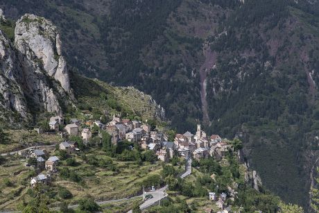Mountain Village Roubion Along Route Des Editorial Stock Photo - Stock ...