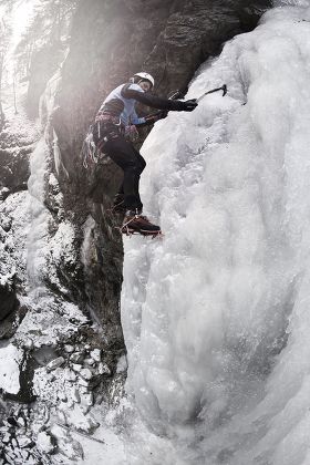 Model Released Ice Climber Climbing Frozen Editorial Stock Photo ...