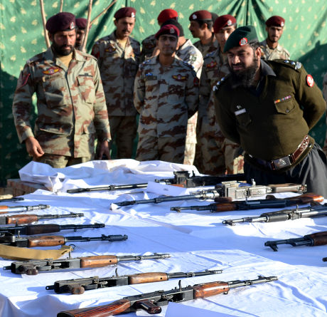 Pakistani Security Officials Display Seized Weapons Editorial Stock ...