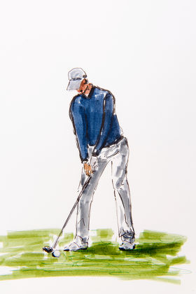 Golfer Tee Drawing By Artist Gerhard Editorial Stock Photo - Stock ...