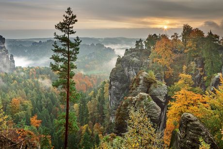 View Bastei Fall Dawn Saxon Switzerland Editorial Stock Photo - Stock ...