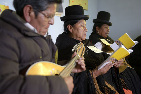 Catholic Base Community Bolivians Traditional Dress Editorial Stock ...