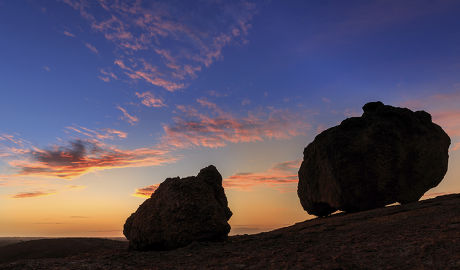 Silhouettes Two Big Rocks Near Hyden Editorial Stock Photo - Stock ...