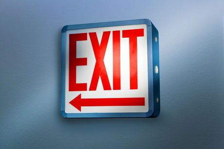 Exit Neon Sign Arrow Pointing Left Editorial Stock Photo - Stock Image ...