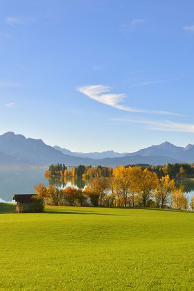 Autumn Morning On Forggensee Rosshaupten Ostallgaeu Editorial Stock ...