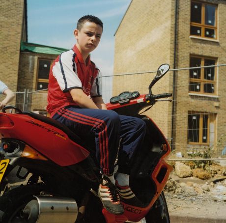 Boy Sitting On Moped Newly Built Editorial Stock Photo - Stock Image ...