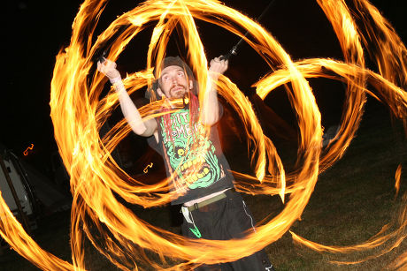 Performer Swinging Fire Poi Poi Workhouse Editorial Stock Photo - Stock ...