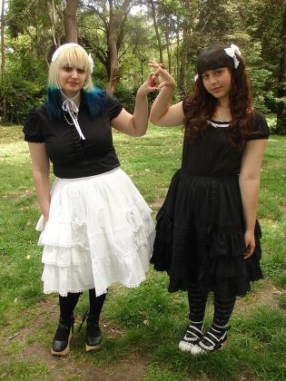 Two Gothic Lolita Friends Making Heart Editorial Stock Photo - Stock ...