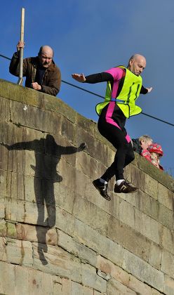 New Years Day Tradition Bridge Jumping Editorial Stock Photo - Stock ...