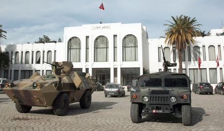 Tunisian Military Stand Guard Outside National Editorial Stock Photo ...