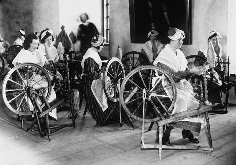 Women Using Spinning Wheels Editorial Stock Photo - Stock Image ...