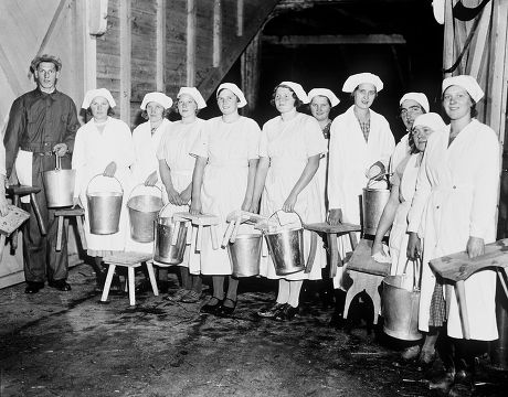 Milk Maids Milking Buckets Nostalgia Editorial Stock Photo - Stock ...