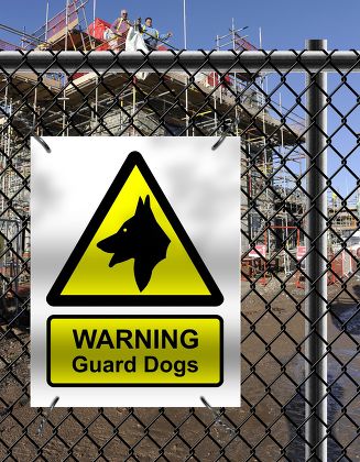 Building Site Security Notice Warning Guard Editorial Stock Photo ...