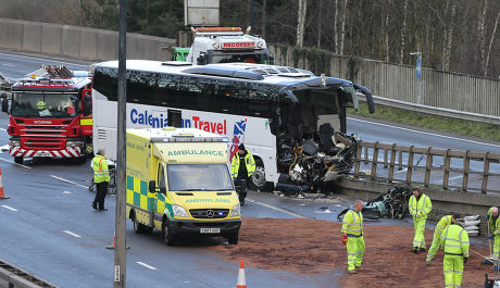 Scene Coach Crash On M4 Junction Editorial Stock Photo - Stock Image ...