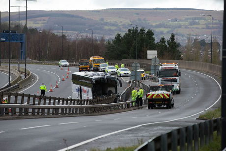 Scene Coach Crash On M4 Junction Editorial Stock Photo - Stock Image ...