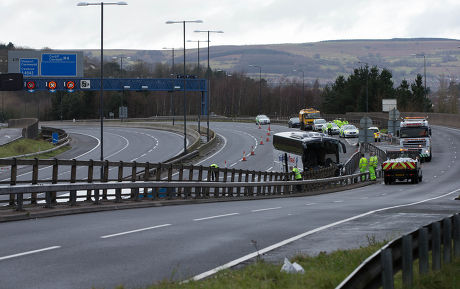 Scene Coach Crash On M4 Junction Editorial Stock Photo - Stock Image ...