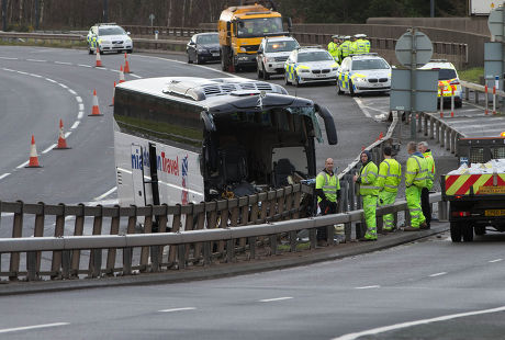 Scene Coach Crash On M4 Junction Editorial Stock Photo - Stock Image ...