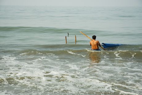 Shrimp Fry Collectors Fisherman Put Nets Editorial Stock Photo - Stock ...