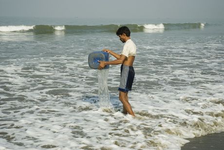 Shrimp Fry Collector Puts Others Small Editorial Stock Photo - Stock ...