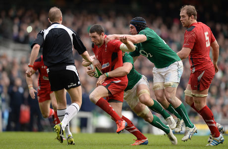 Alex Cuthbert Wales Tackled By Jamie Editorial Stock Photo - Stock ...
