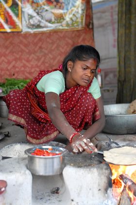 Young Lady Making Chappatis Roti On Editorial Stock Photo - Stock Image ...