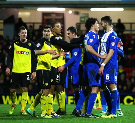 Birmingham Citys Federico Macheda Watfords Marco Editorial Stock Photo ...