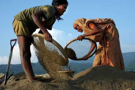 Women Sifting Sand On Banks Mari Editorial Stock Photo - Stock Image ...