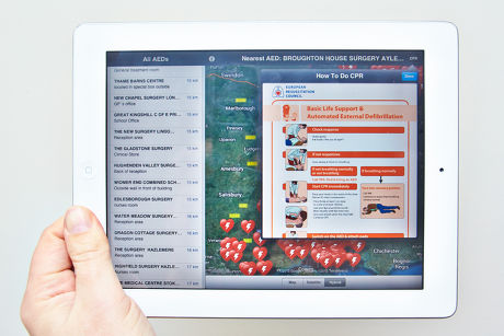 Screenshot Automatic External Defibrillator Aed Locator Editorial Stock ...