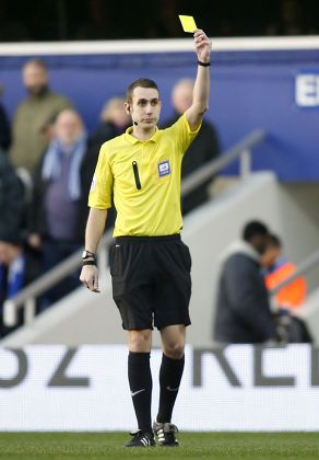 Referee David Coote Shows Yellow Card Editorial Stock Photo - Stock ...