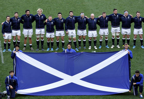 Scottish National Team Singing Anthem Editorial Stock Photo - Stock ...