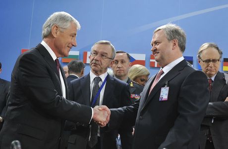 Us Defense Secretary Chuck Hagel Shaking Editorial Stock Photo - Stock ...