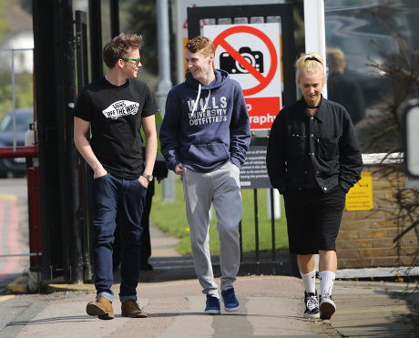 Sam Strike, Jamie Borthwick and Maddy Hill out and about in Elstree ...