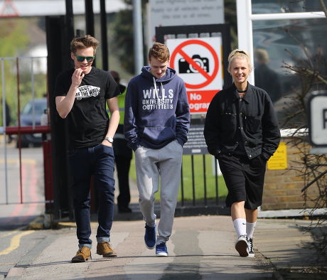 Sam Strike, Jamie Borthwick and Maddy Hill out and about in Elstree ...