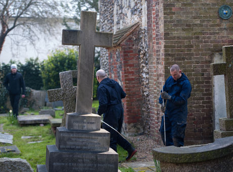 Police Workers Dig Section Graveyard St Editorial Stock Photo - Stock ...