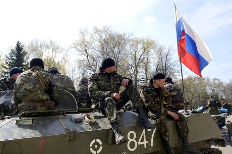 Tanks Russian Flags Sloviansk Editorial Stock Photo - Stock Image ...