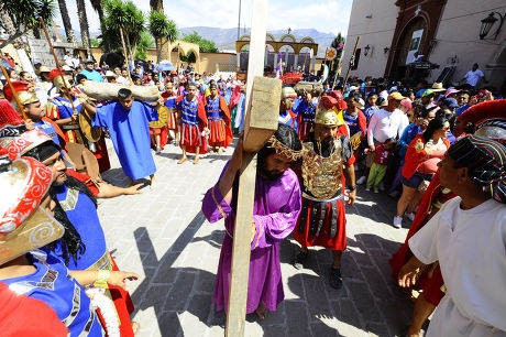 People Participate Traditional Representation Passion Jesus Editorial ...
