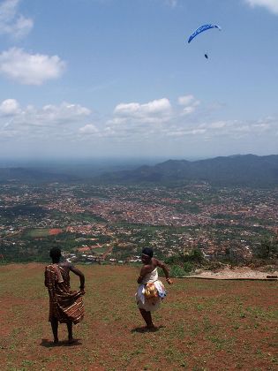 Ghanan Native Residents View Paraglider Flying Editorial Stock Photo ...